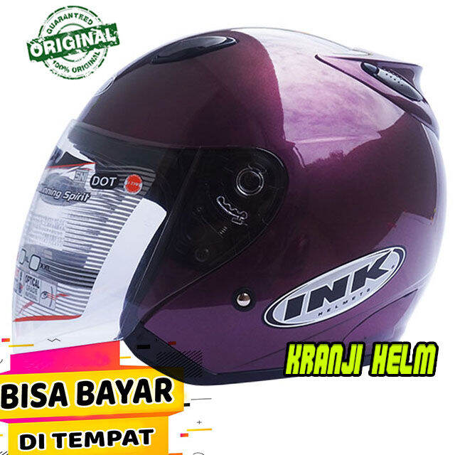Helm ink centro jet solid deep purple original terlaris | Lazada Indonesia