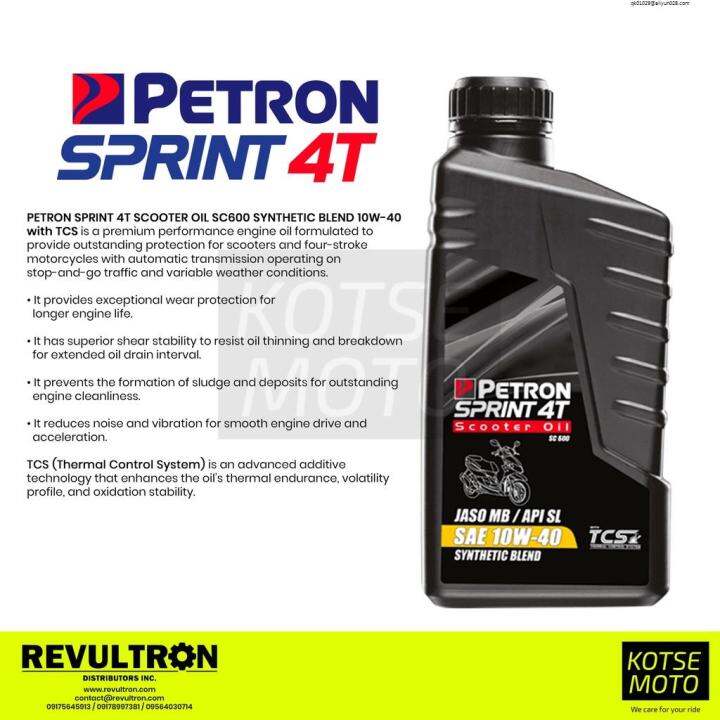 oil powder oil ♫PETRON SPRINT SCOOTER SYNTHETIC BLEND 10W40 (SC600)☃ ...