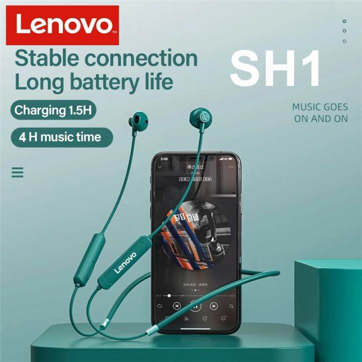 【airpods case】 Lenovo SH1 Wireless Bluetooth Earphones Magnetic Sports ...