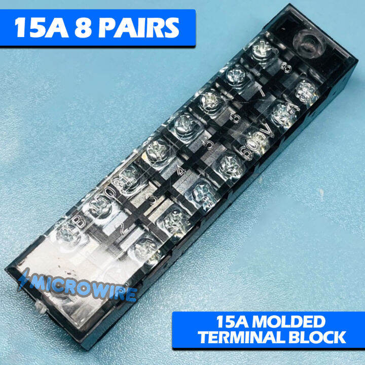 15A Terminal Block Molded Type Electrical TB-1508 15A 600V 8 PIN ...