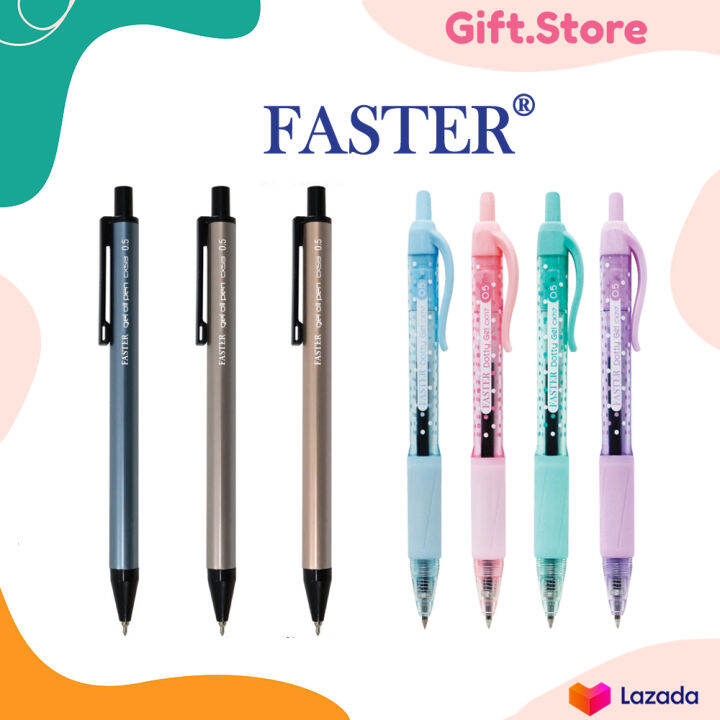 ปากกาเจลด๊อทตี้ FASTER รุ่น CX717 และ CX513 ขนาดหัว 0.5 MM | Lazada.co.th