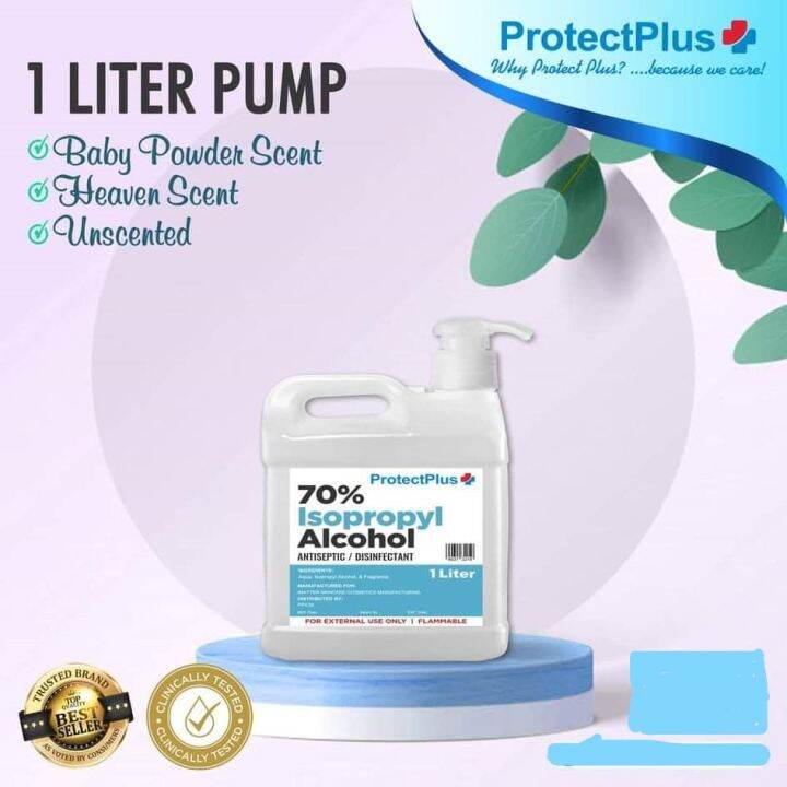 Original Protect Plus 70% Isopropyl & Ethyl Alcohol 1 Liter Pump With ...