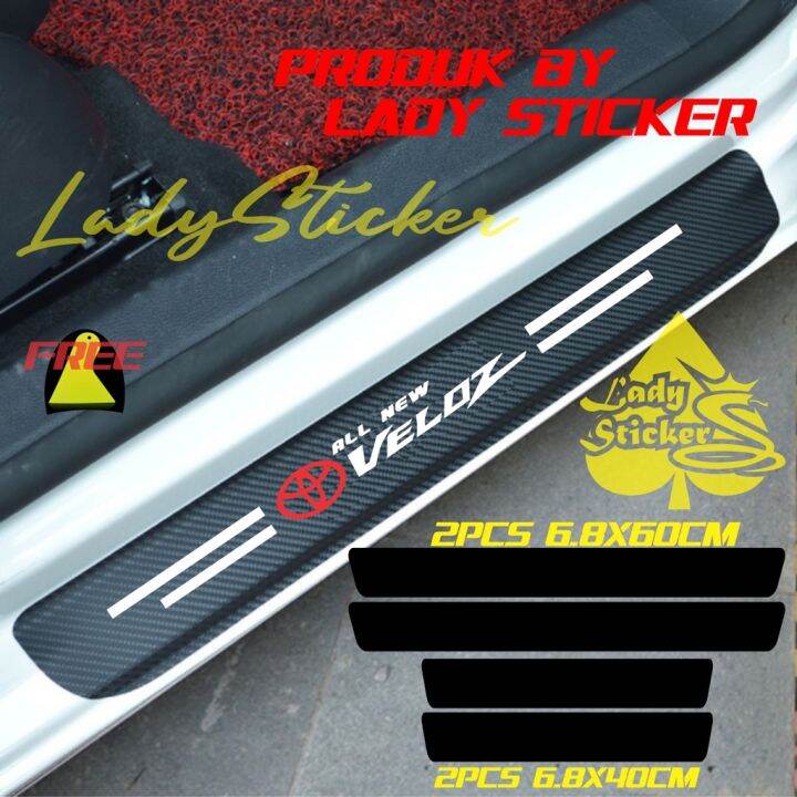 SILLPLATE CARBON 3D MOBIL ALL NEW VELOZ STICKER KARBON 3D PIJAKAN KAKI ...