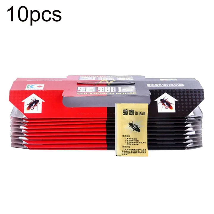 caosu 10Pcs Cockroach Repellent Pitfall House Killer Glue Bait Trap ...