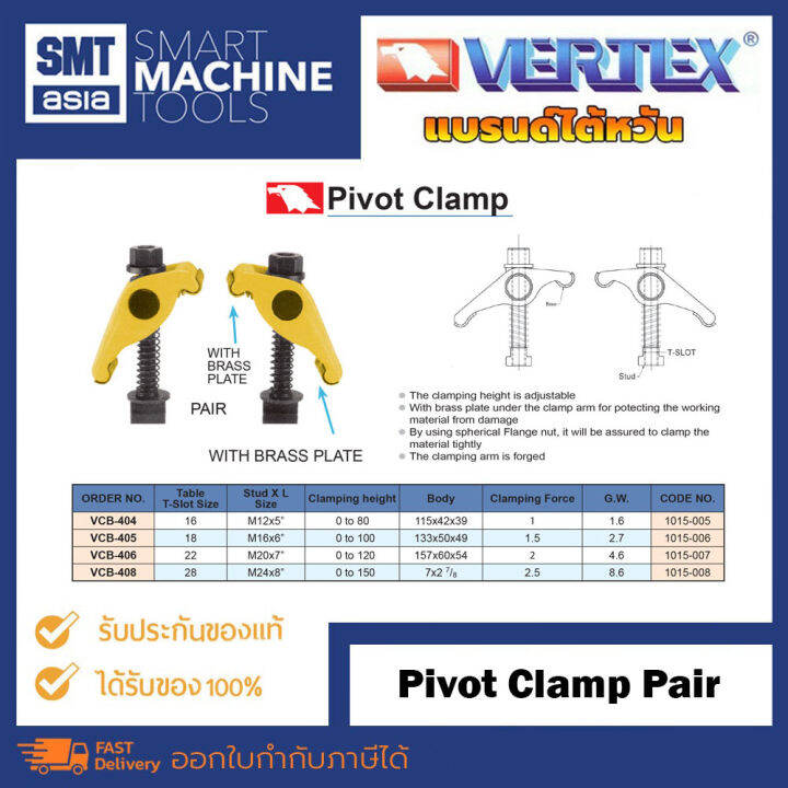 Vertex pivot clamp pair อุปกรณ์จับยึดชิ้นงาน (2PCS/SET) แบรนด์ไต้หวัน ...