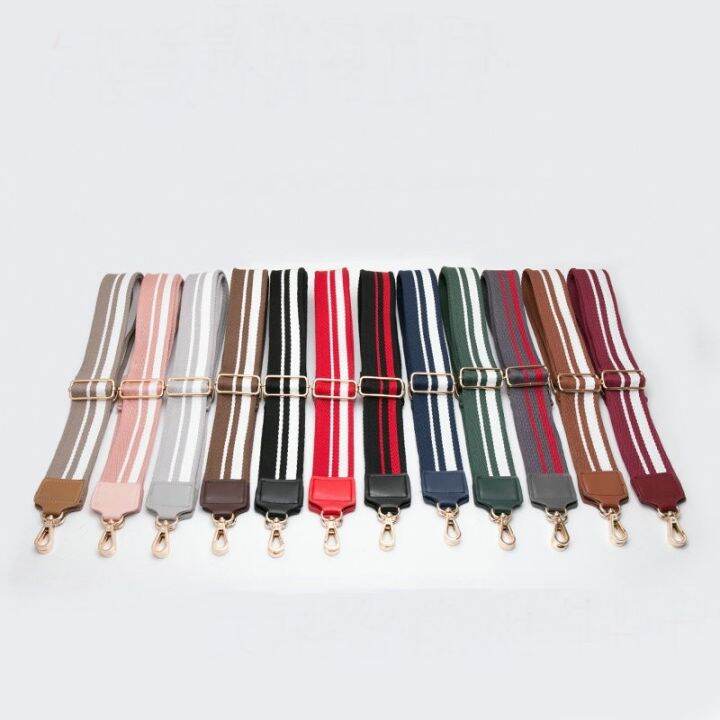 【Ready stock】 New 5cm canvas cotton fabric Colours stripe Shoulder ...