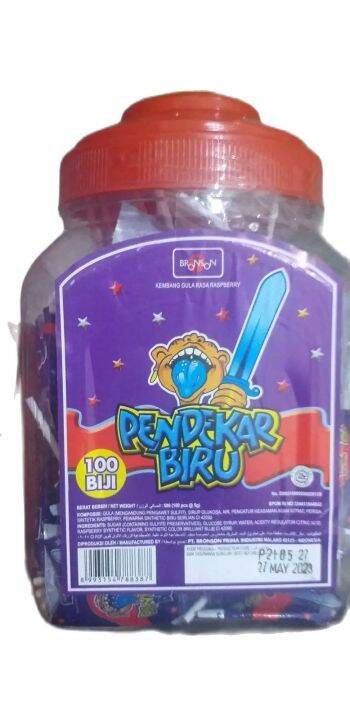 permen gagang.Pendekar biru.(toples isi 100pcs)VIRAL | Lazada Indonesia