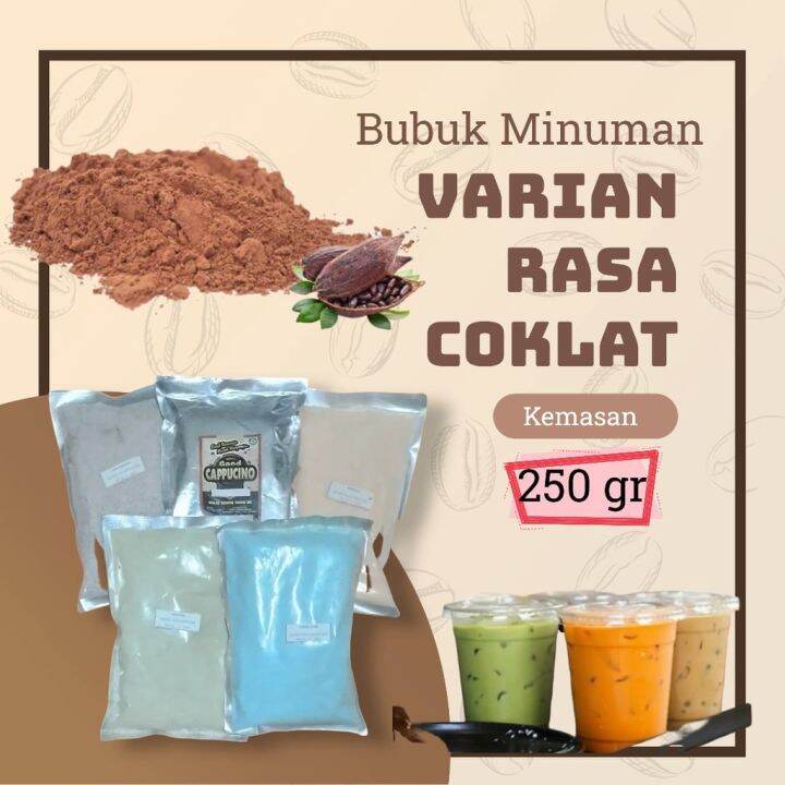 Bubuk Minuman Varian Rasa coklat kekinian Repack kemasan 250 gram ...