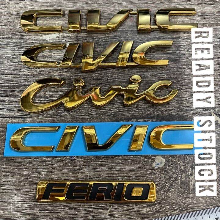 emblem civic gold honda ferio civic ek ej ef es fc | Lazada