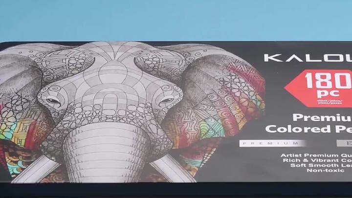 KALOUR 180สีดินสอสีชุดอุปกรณ์การเรียนพรีเมี่ยมมืออาชีพสีสดใสนุ่มเรียบ ...
