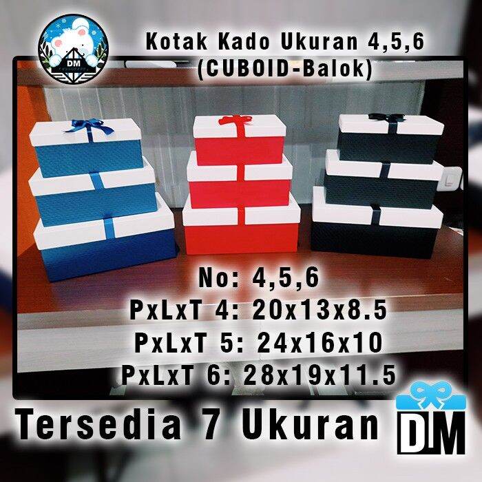 Kotak Kado Gift Box Balok Cuboid Sedang Simple Elegan Bahan Premium ...