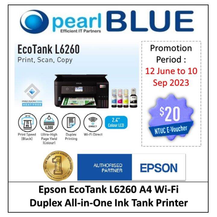 【Ready Stock】Epson EcoTank L6260 A4 Wi-Fi Duplex All-in-One Ink Tank ...