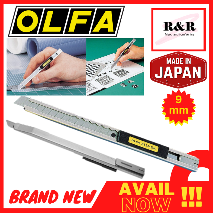 Olfa Standard Cutter Stainless steel Cutter Slide Lock SVR-1 9mm with Extra Blade | Lazada PH
