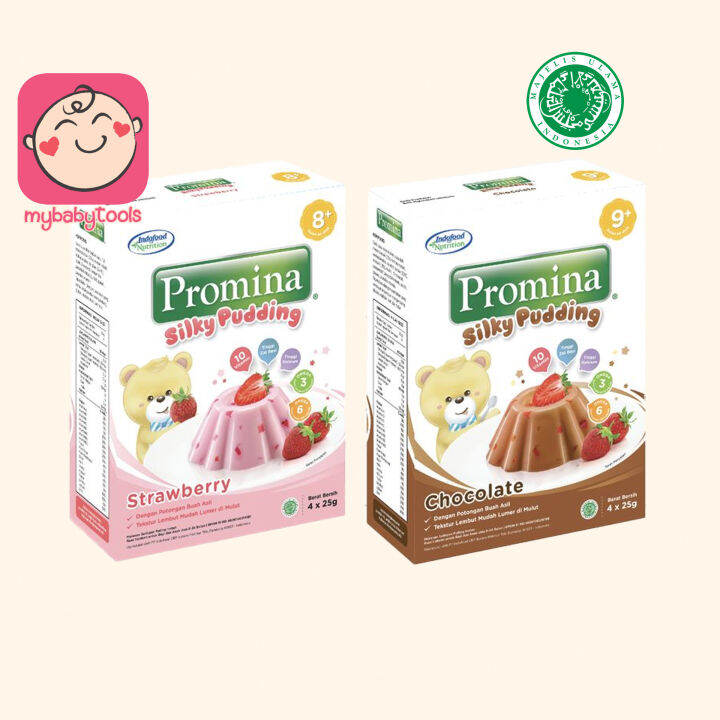 PROMINA SILKY PUDDING STRAWBERRY COKELAT BOX 100GR SILKY PUDING 9 ...