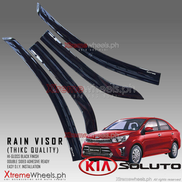 Kia Soluto 2019-2023 Thailand Made Slim Door Visor / Door Sun shade ...