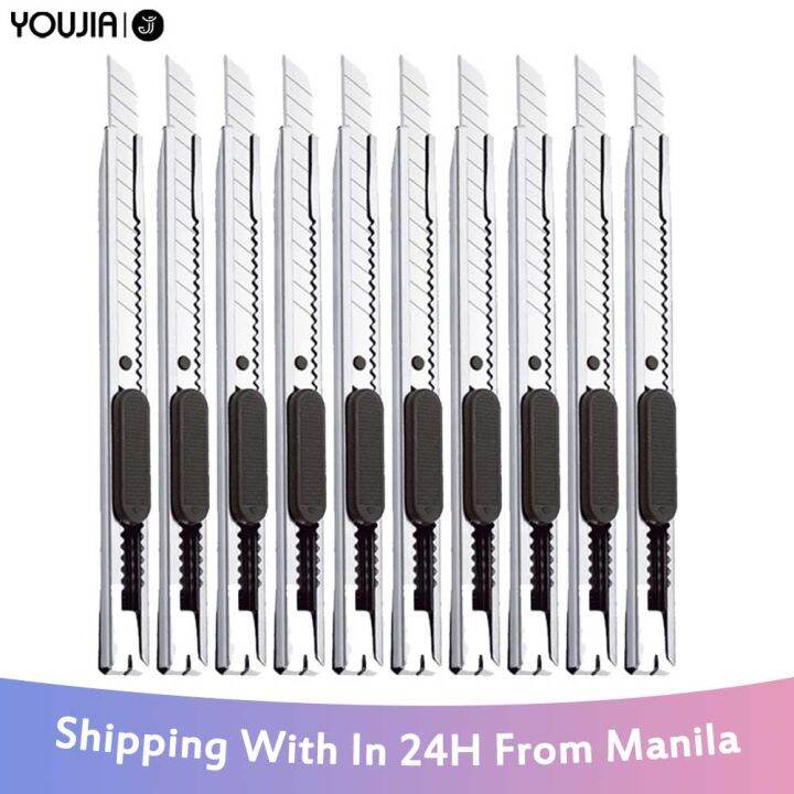 Retractable Box Cutter 9mm Blade Utility Knife Carbon Steel Self ...