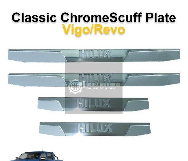 Classic Chrome Hilux Revo Vigo Door Side Sill Plate Step / Scuff ...