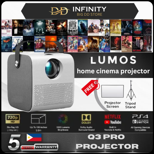 【12.12 MEGA SALE】【FREE 2 GIFT!!!】 LUMOS Q3 PRO PROJECTOR High HD Built ...