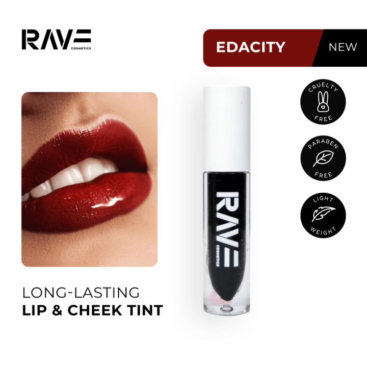 Rave Cosmetics Lip and Cheek Tint in Edacity 5ml (Long-lasting ...