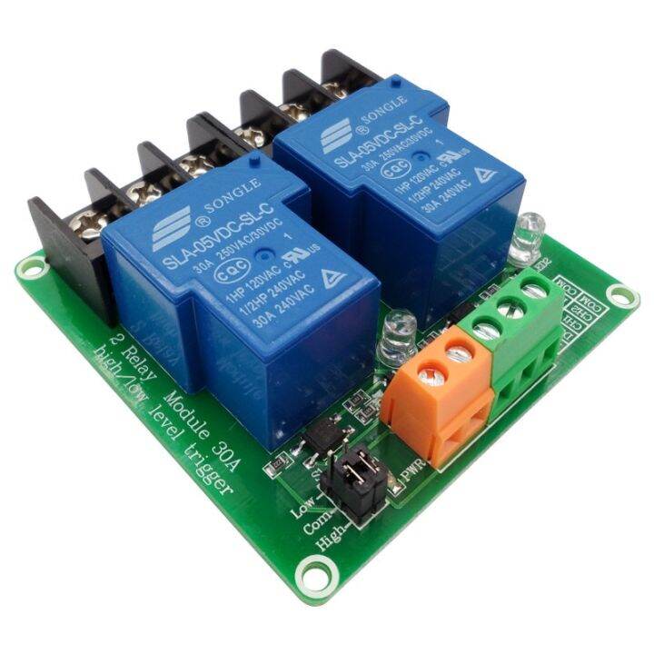 Two 2 Channel Relay Module 30a With Optocoupler Isolation 5v 12v 24v Supports High And Low ...