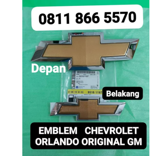 EMBLEM Lambang CHEVROLET ORLANDO SET DEPAN dan Belakang barang Sesuai ...