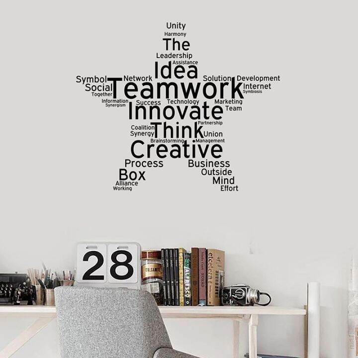[COD] Teamwork Word Quotes Vinyl Wall Decal Office Study Decoration ...