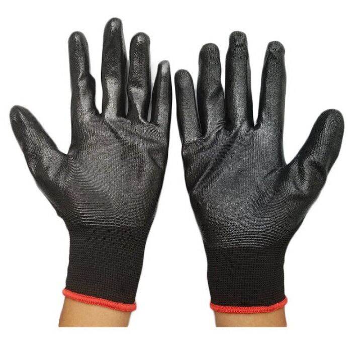 VKS 12 PAIRS Cotton Gloves with Rubber Padding Latex Construction ...