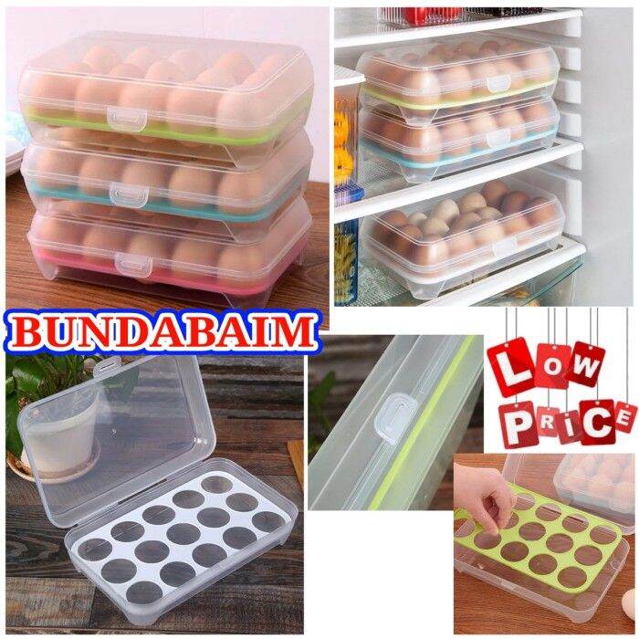 TEMPAT BOX TELUR 15 SEKAT BOX807 / EGG BOX KOTAK PENYIMPANAN TELOR ...