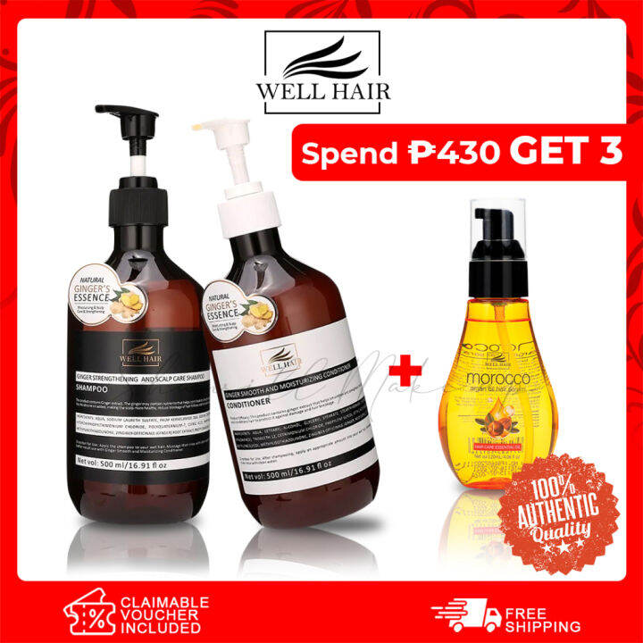 【COD】 Well Hair Natural Ginger's Essence Scalp care ShampooConditioner ...