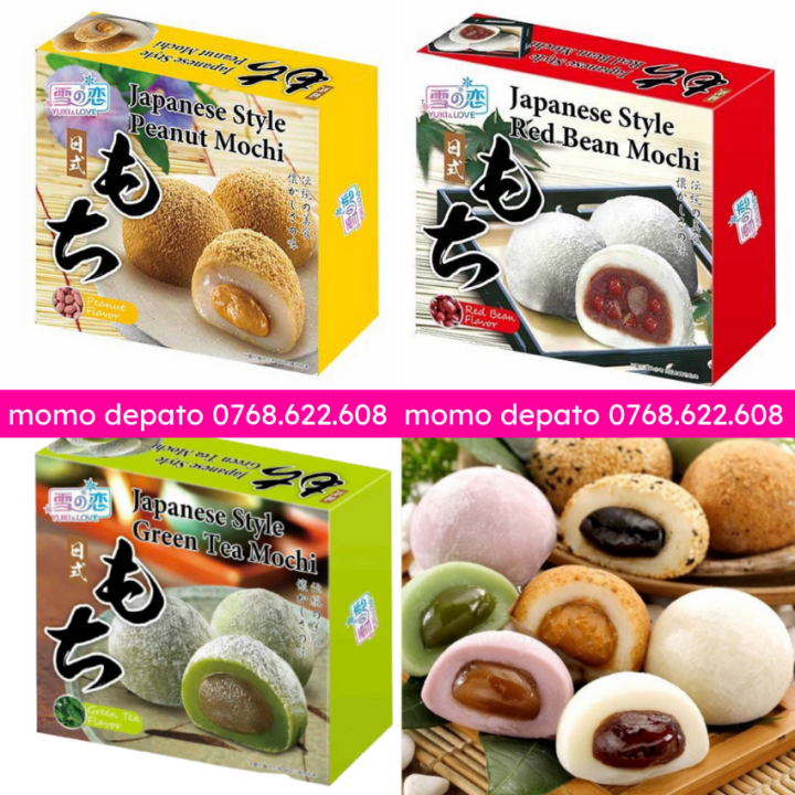 Bánh Mochi Yuki & Love Đậu Đỏ - Trà Xanh - Đậu Phộng - Japanese Style Red Bean Mochi - Green Tea ...