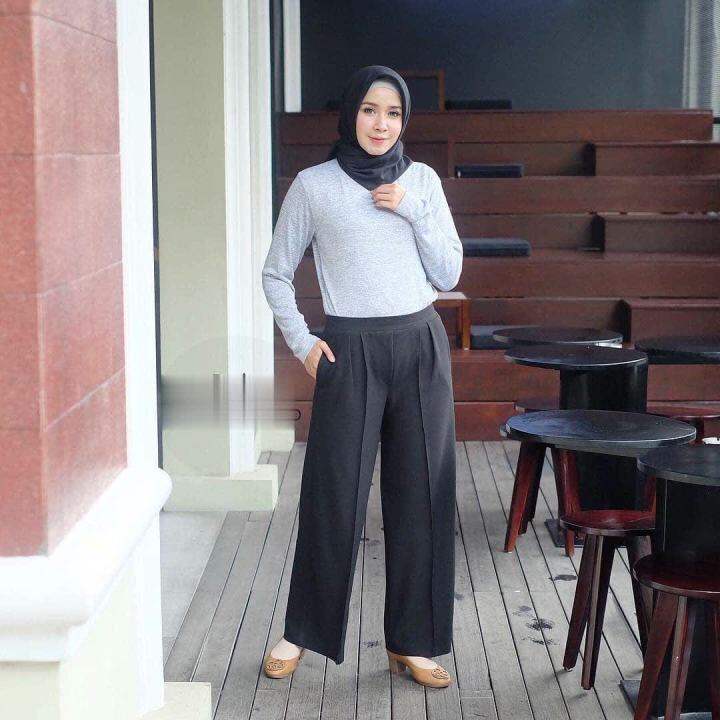 Kulot Scuba Premium Kulot Scuba Cubit Kulot Scuba HIitam Putih | Lazada ...