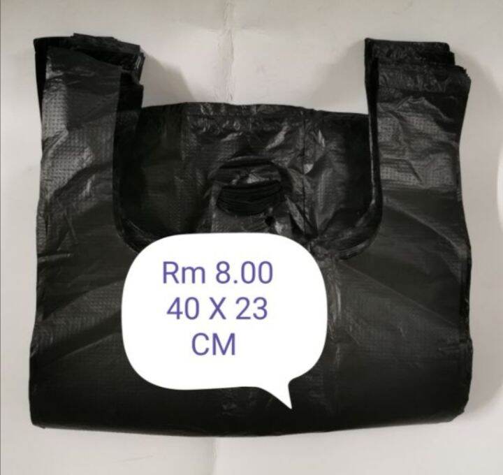 Beg Plastik Hitam Singlet Plastic Bag Thick 100 Pcs | Lazada