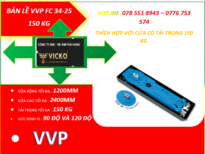 BẢN LỀ THUỶ LỰC FC34_25 150 KG VVP THÁI LAN chính hãng | Lazada.vn