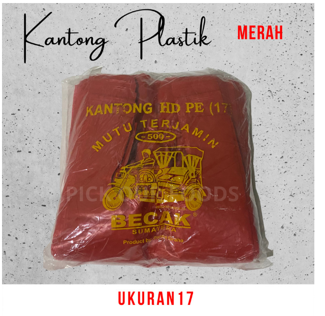 Kantong Plastik Merah | Kantong Kresek Merah uk 17, 24, 28, 35, 40 Dan ...