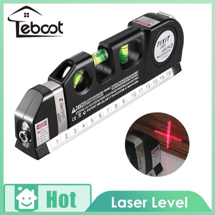 TeBoot Laser Level laser measure Line 8ft Laser Measurement Tape Ruler Adjusted Standard and ...