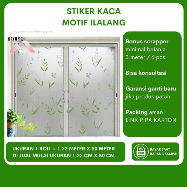 Sticker Stiker Kaca Film Motif Ilalang Jendela Cermin Kacafilm ...