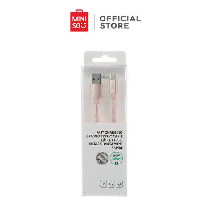 MINISO Fast Charging Braided Type-C Cable (1m, 6A) | Lazada PH