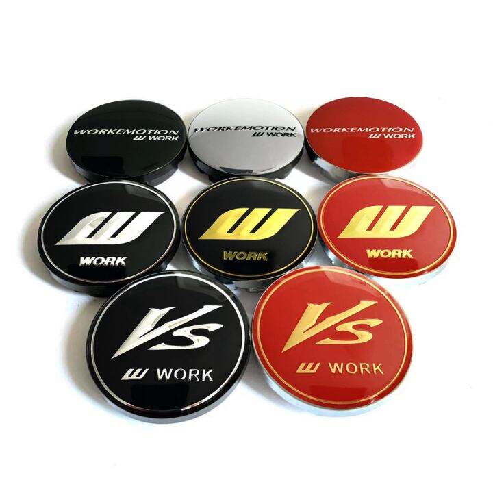 Style 4pc 56mm WORK logo Sticker Car Modified Wheel Center Cover Rim ...
