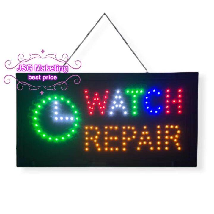 Energy saving light billboard Flashing Mode WATCH REPAIR-LED SIGN ...