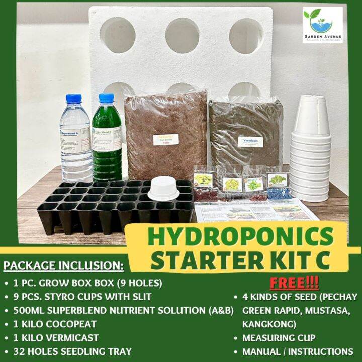HYDROPONICS STARTER KIT C (COMPLETE SET FOR BEGINNERS/READY TO USE ...