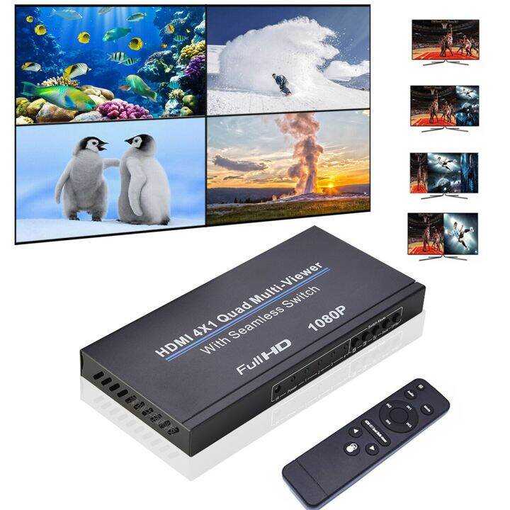 4x1 Hdmi Multiviewer 4 Channel Screen Video Multiplexer Quad Multi ...