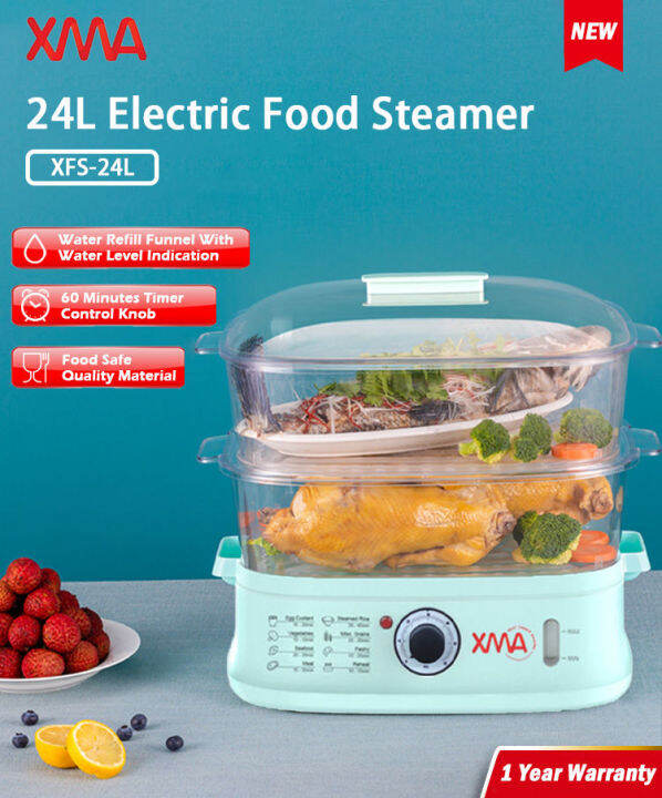 XMA Electric Food Steamer Pengukus Makanan Elecktrik XFS-24L 1800W | Lazada