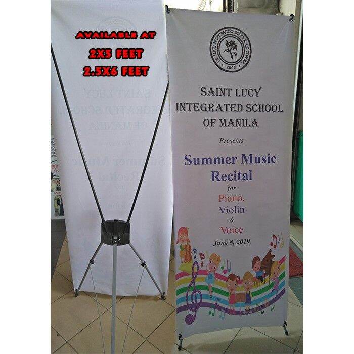 X banner Tarpaulin Stand medium(2x5ft)with print (available) OP | Lazada PH