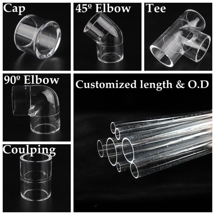 Plexiglass Water Supply Tube Clear Acrylic Pipe Fittings - 1pc 20mm ...