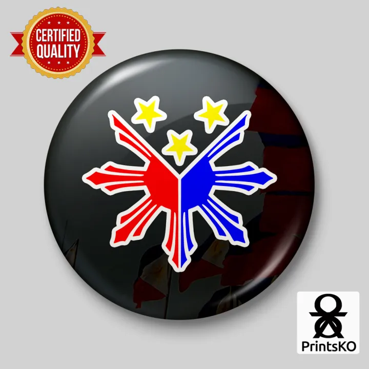 High Quality Button Pin / Badge with Philippines - Filipino Design ...