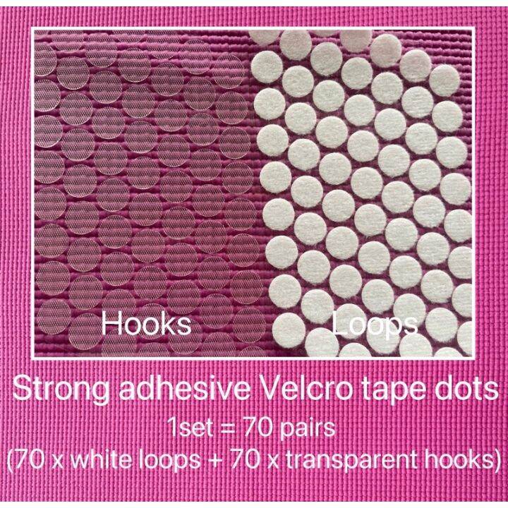 [Velcro Magic Tape Round Dot ] 15mm Self Adhesive Transparent Round ...