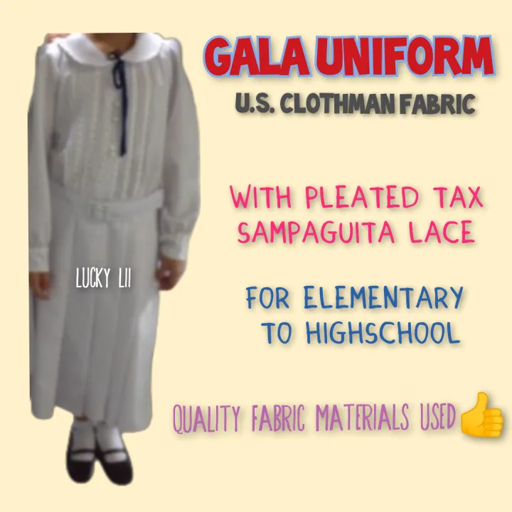 LL' Gala uniform// St. Mary's Gala uniform// white longsleeves dress ...