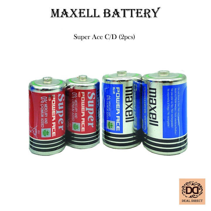 Maxell Super Power Ace Size C/D Battery (2 Pcs) - 100% Original | Lazada