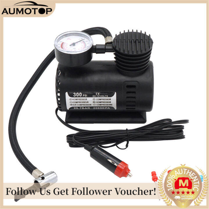 【MotorrTop】New Portable Mini 300psi 12v Car Inflator Pump Car Mini ...