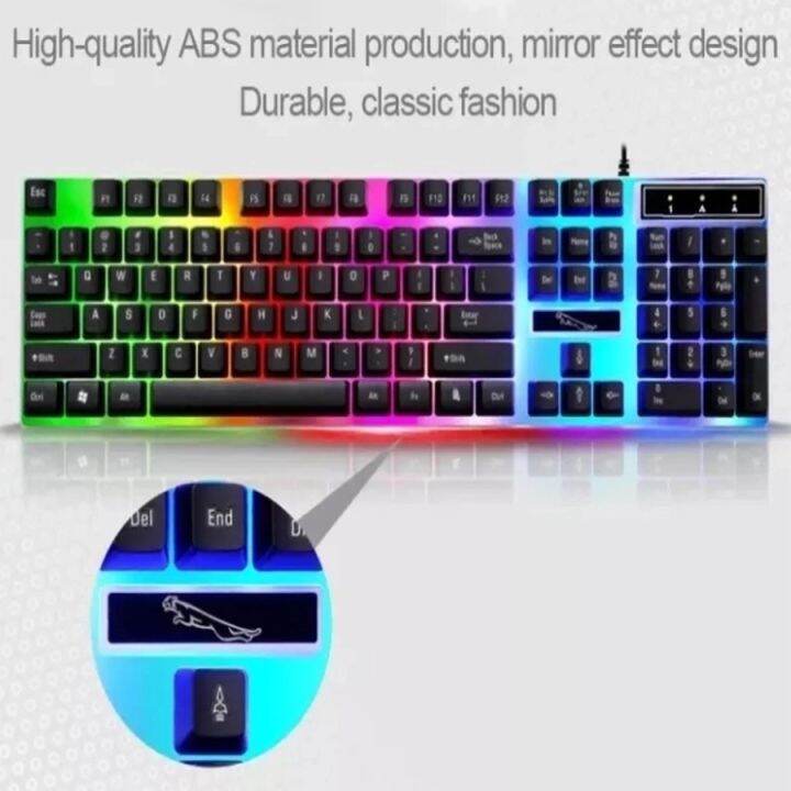 RGB Gaming Keyboard and Mouse Mouse G21B Rainbow Backlight Wired Bundle ...